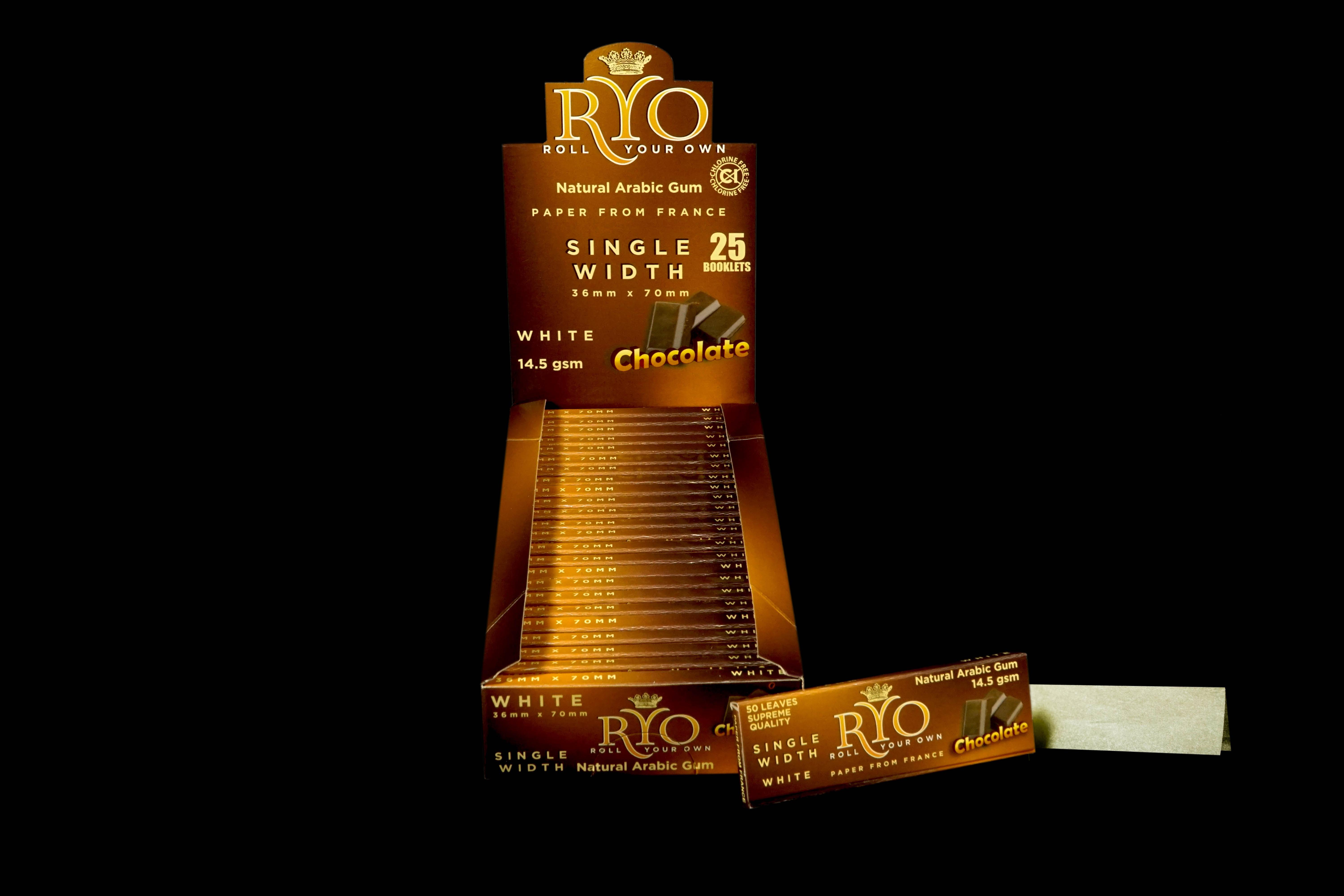 ROLLO | CIGARETTE ROLLING PAPER, CHOCOLATE, SINGLE WIDTH 36 x 70