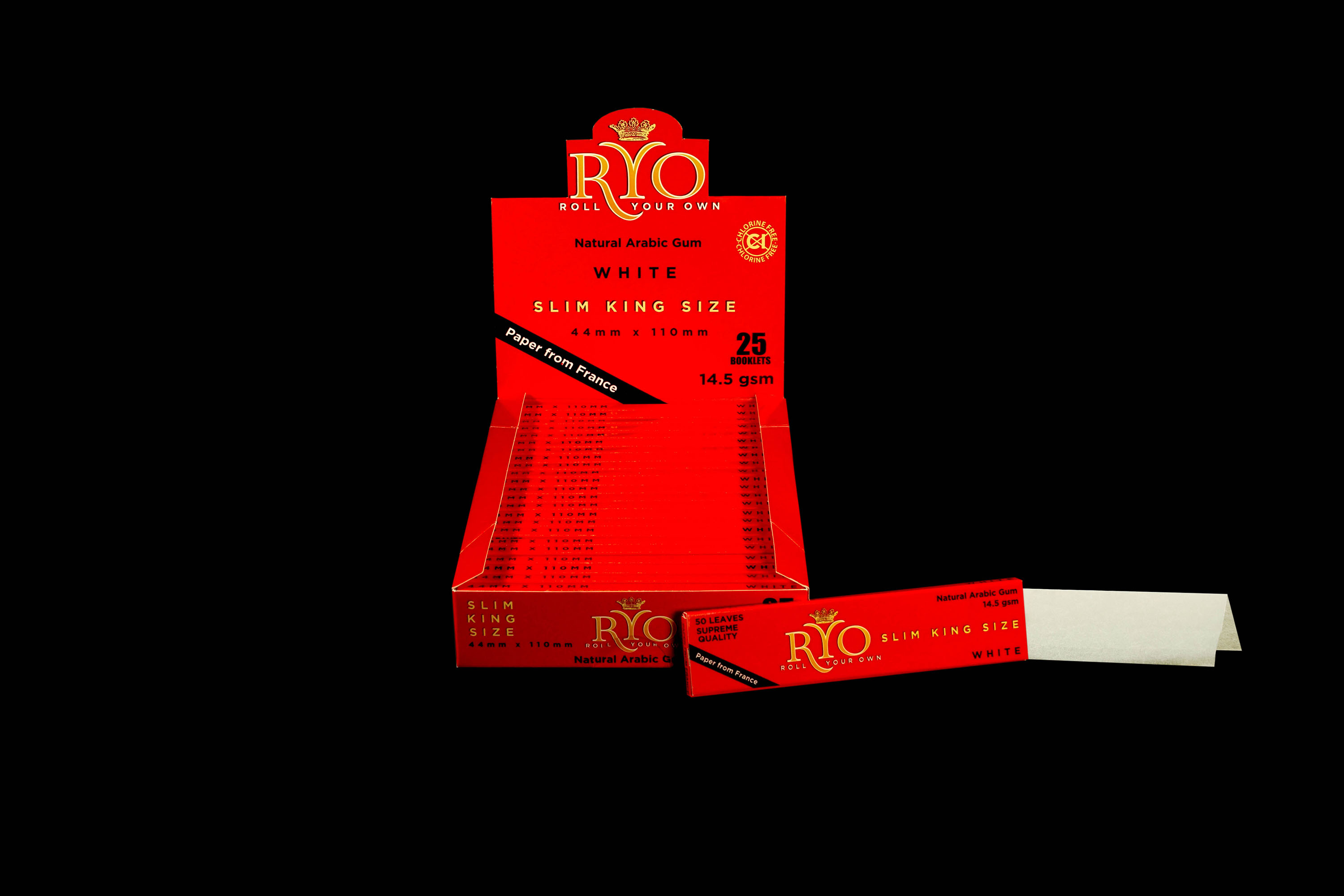ROLLO | CIGARETTE ROLLING PAPER, REGULAR WHITE, SLIM KS 44 X 110