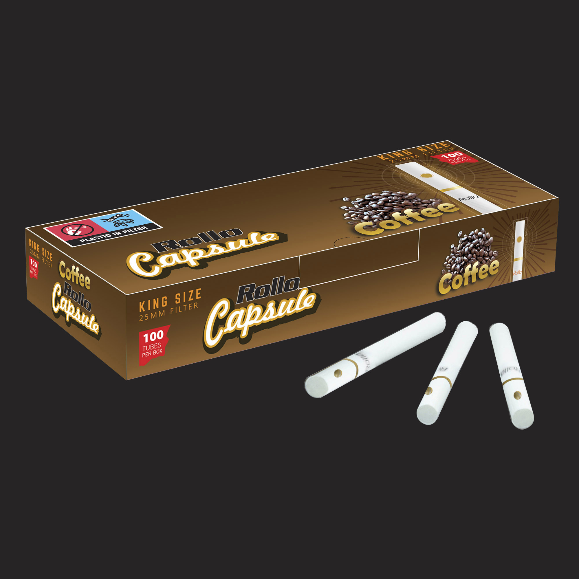 ROLLO | ROLLO COFFEE CAPSULE KING SIZE CIGARETTE TUBES 100CT