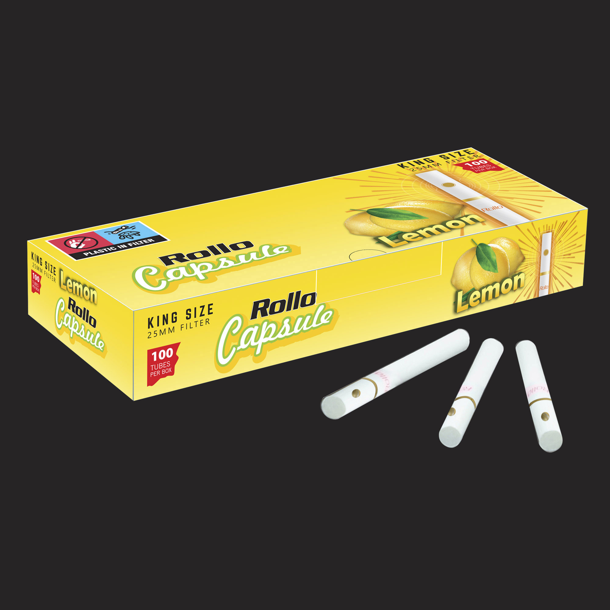 ROLLO | ROLLO LEMON CAPSULE KING SIZE CIGARETTE TUBES 100CT